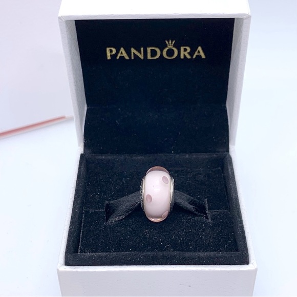 Pandora | Jewelry | Pandora Sterling Silver Polka Dot Pink Murano Charm ...